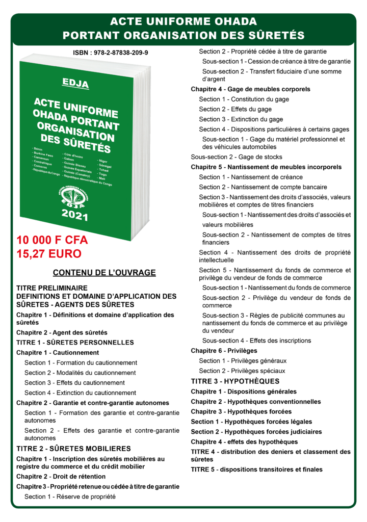 EDITIONS JURIDIQUES AFRICAINES au Sénégal et en Afrique I CODES I ...