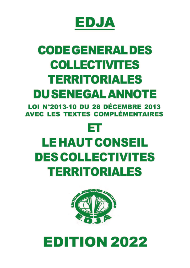 EDITIONS JURIDIQUES AFRICAINES au Sénégal et en Afrique I CODES I ...