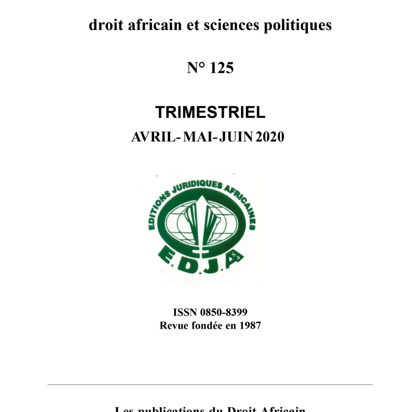 EDITIONS JURIDIQUES AFRICAINES au Sénégal et en Afrique I CODES I ...